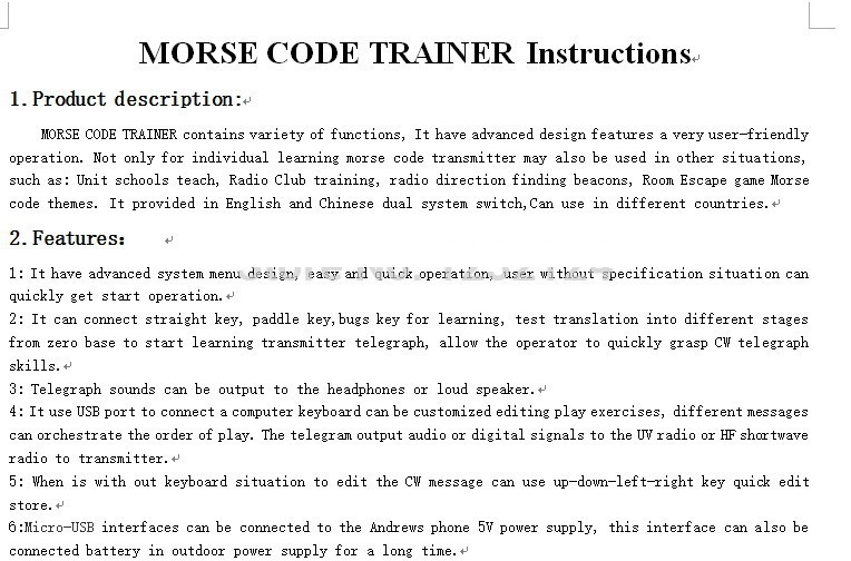 Morse Code Trainer Shortwave Radio Telegraph Cw Key Learning Radio
