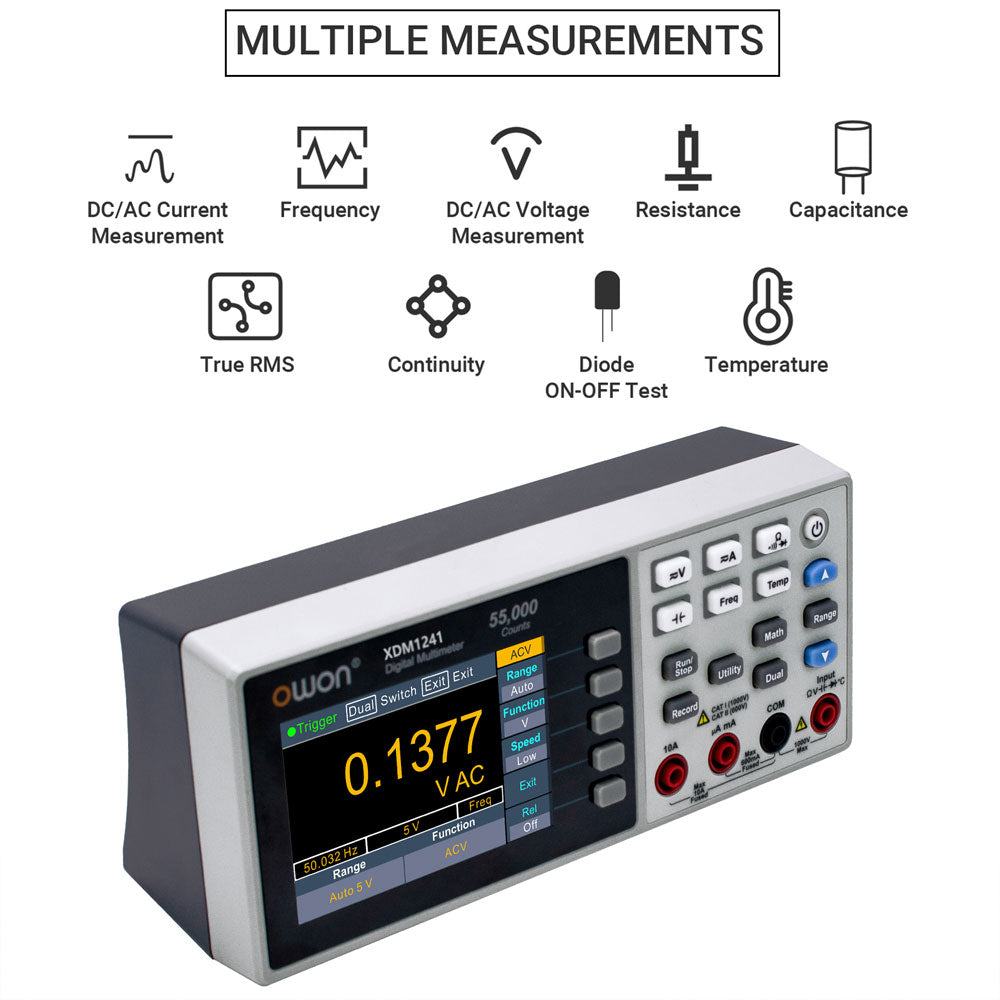 Owon XDM1241 Digital Multimeter Rechargeable 55000 Counts High Accurac