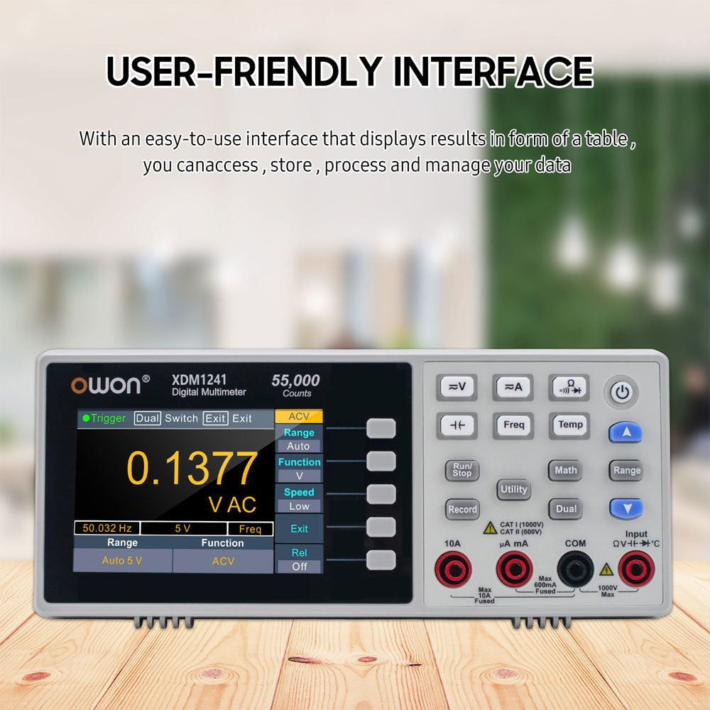 Owon XDM1241 Digital Multimeter Rechargeable 55000 Counts High Accurac