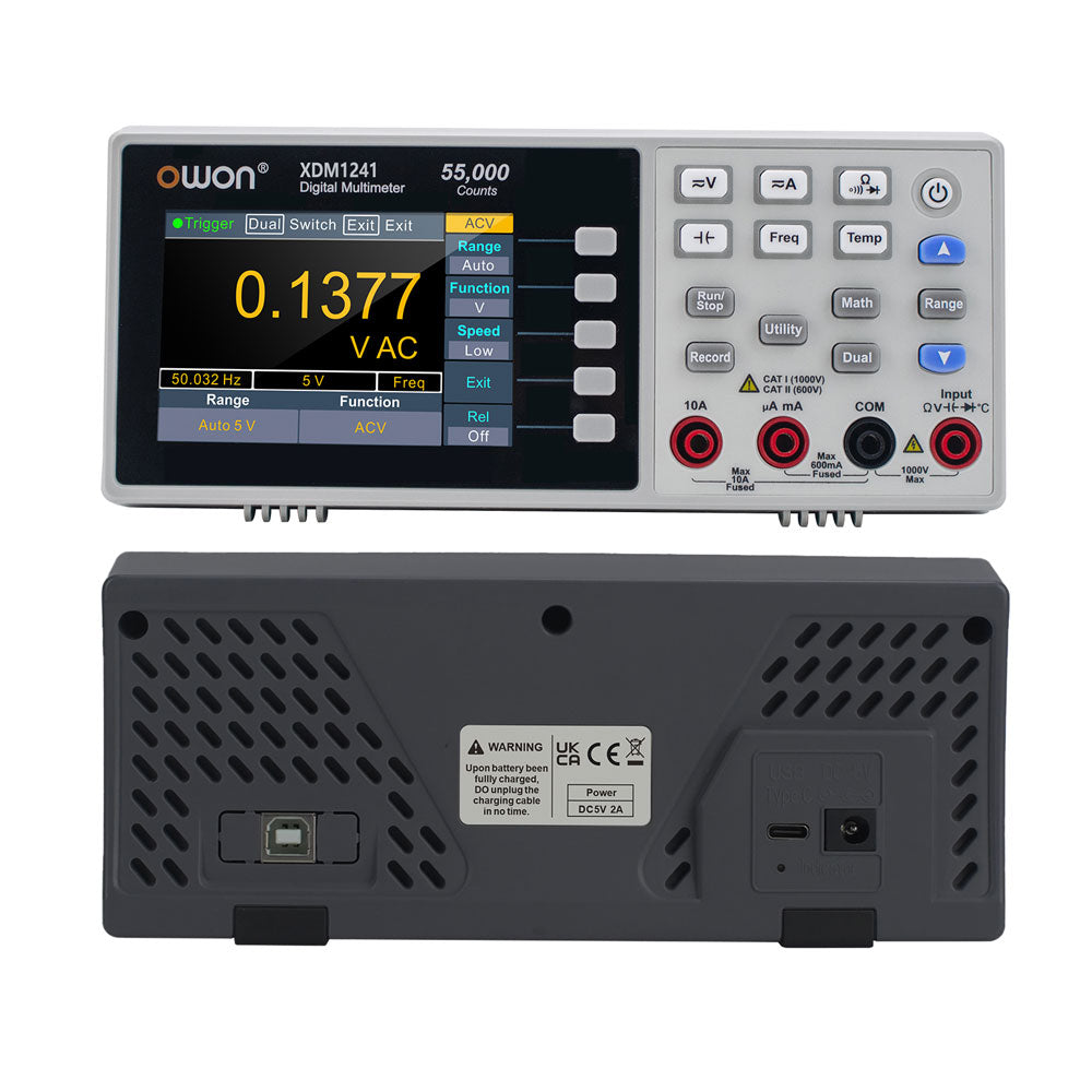 Owon XDM1241 Digital Multimeter Rechargeable 55000 Counts High Accurac
