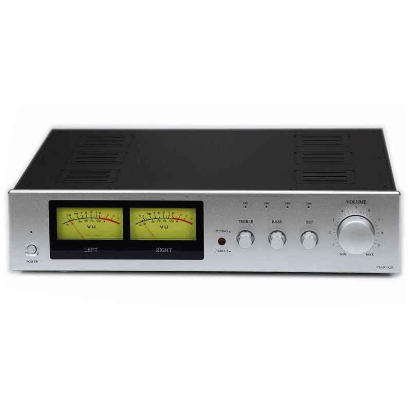 A20 HiFi Power Amplifier MOS Tube Treble Bass Double VU Meter 200W+200