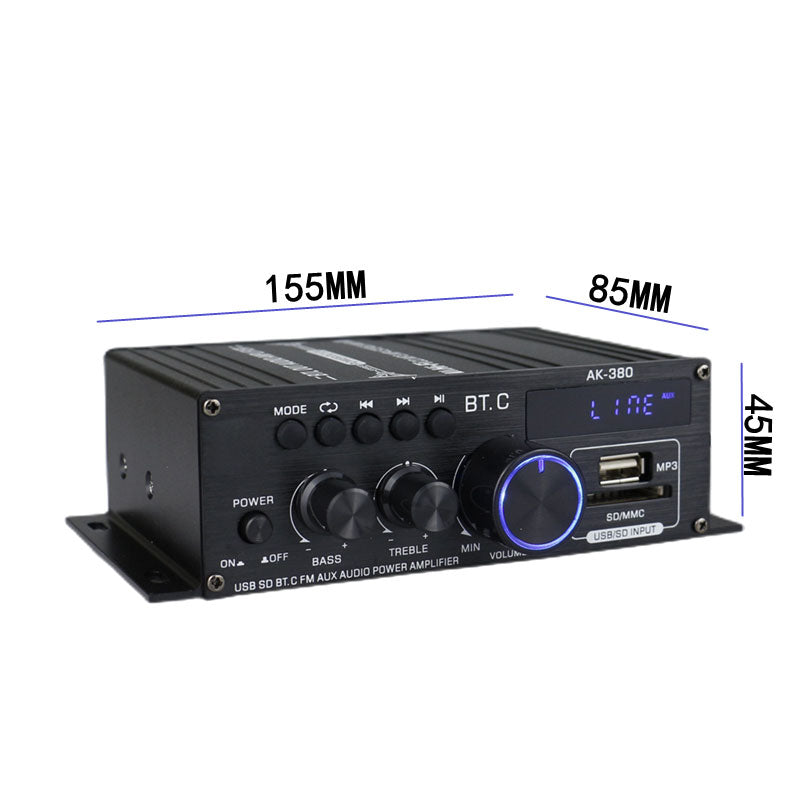 AK380 Mini HiFi Power Amplifier 40Wx2 Home/Vehicle Multifunctional Blu