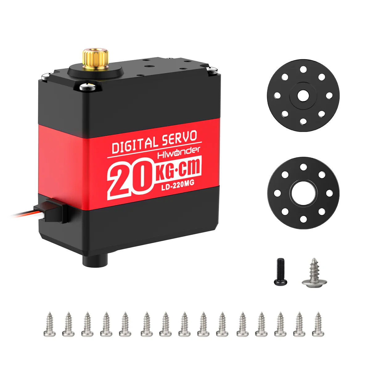 Hiwonder LD-220MG 20KG High Torque Servo Dual-Shaft Digital Servo Meta