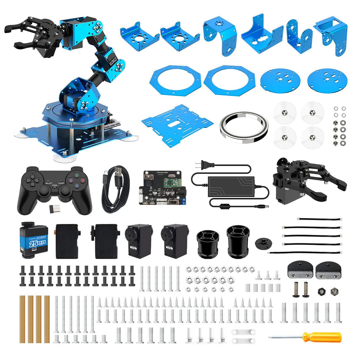 Hiwonder xArm 1S Kit 6DOF Desktop Robotic Arm with Bus Servos for Posi