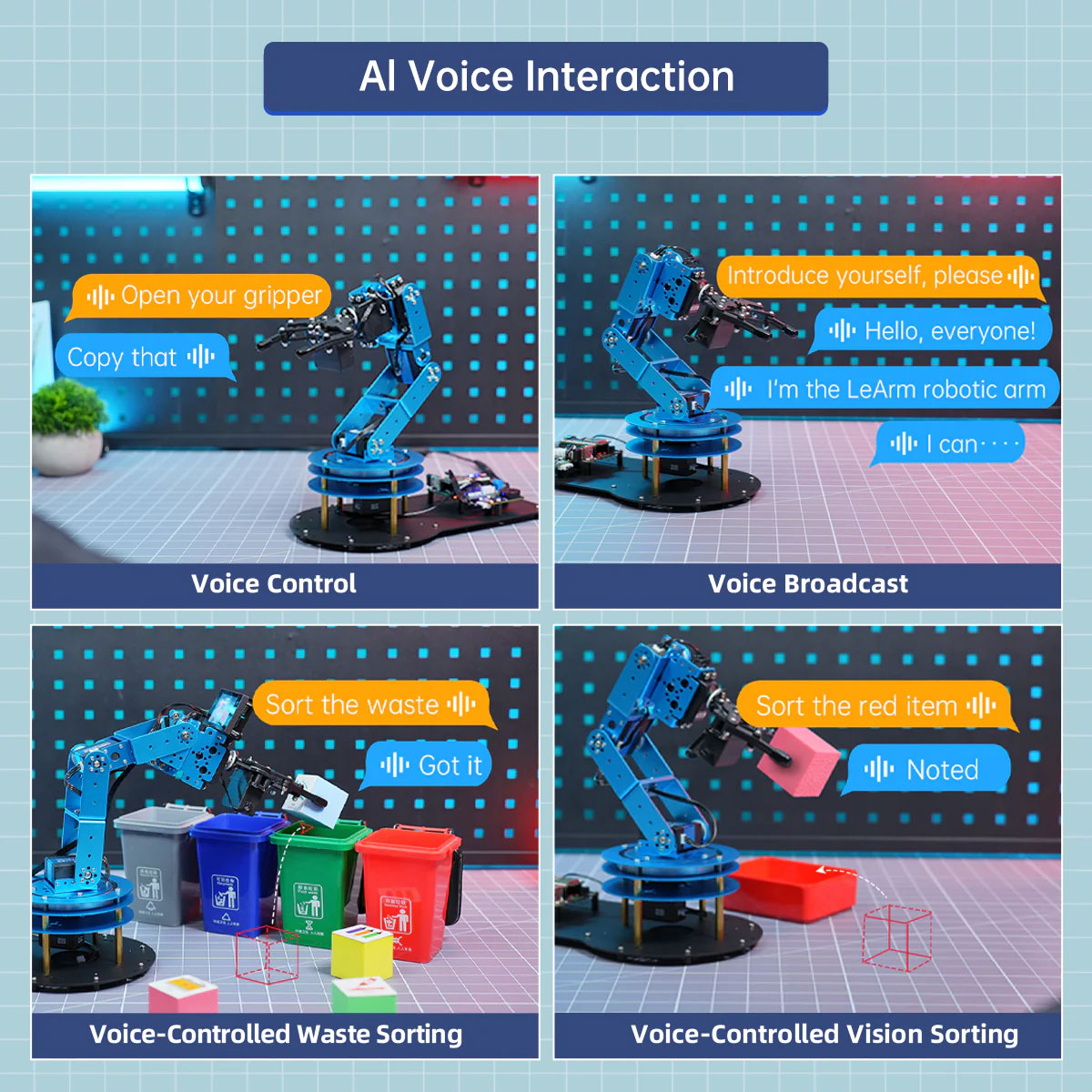 Hiwonder LeArm 6DOF Robot Arm (Standard Version Assembled) w/ ESP32 Ma