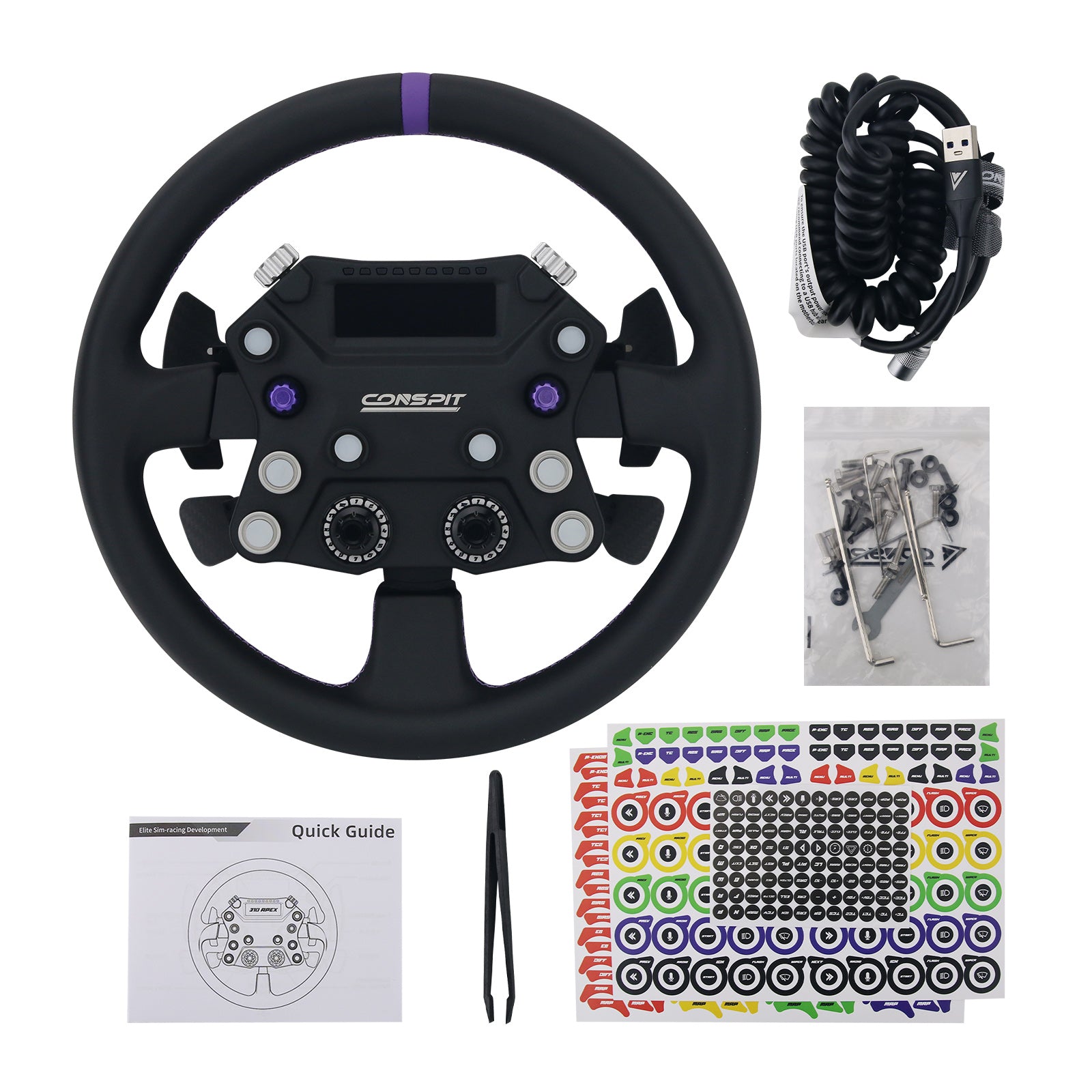 CONSPIT 310 APEX Sim Racing Wheel Steering Wheel Force Feedback and 2.