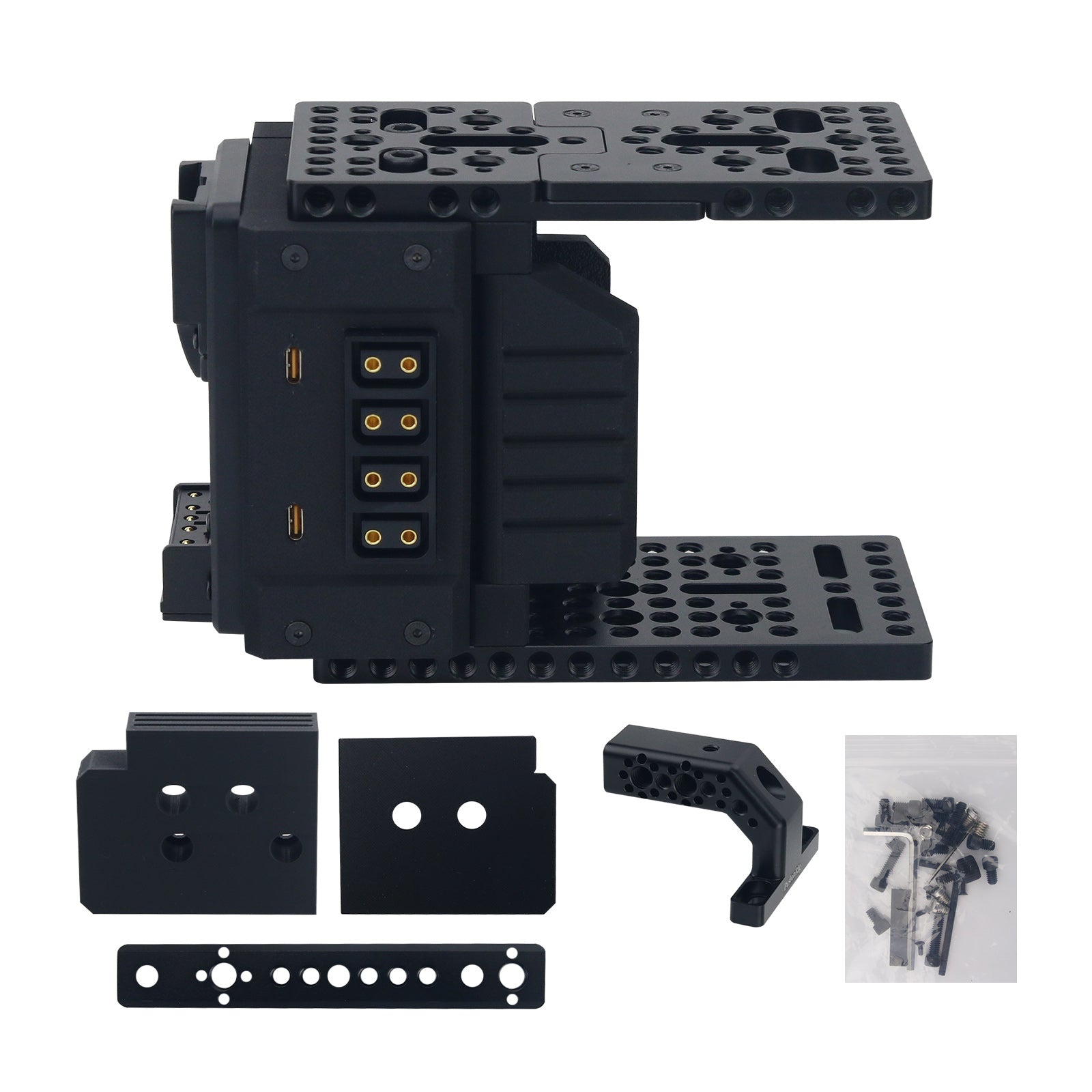 Upgraded FusionRig Camera Cage Expansion Module with XLR Handle Extens