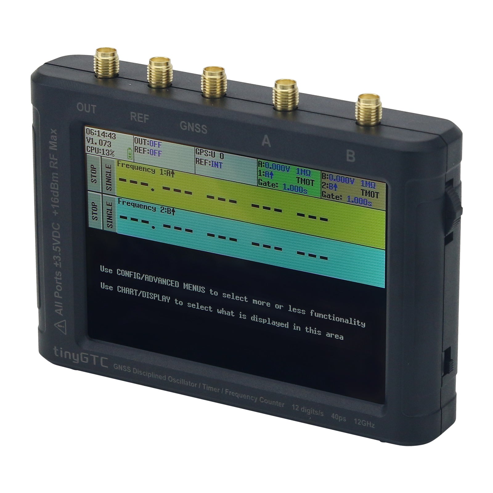 TINYGTC ZC412 0.1Hz-12.8GHz Handheld 12Bit High Precision Frequency Co