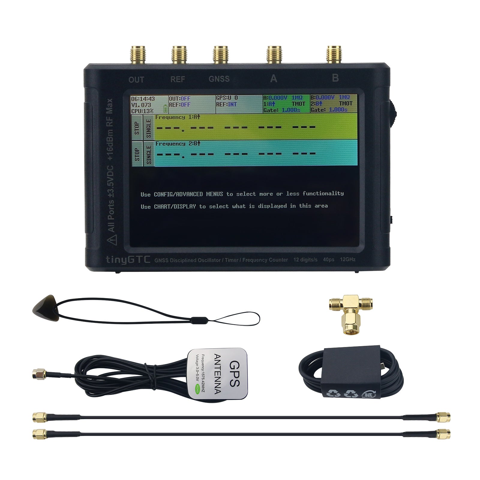 TINYGTC ZC412 0.1Hz-12.8GHz Handheld 12Bit High Precision Frequency Co