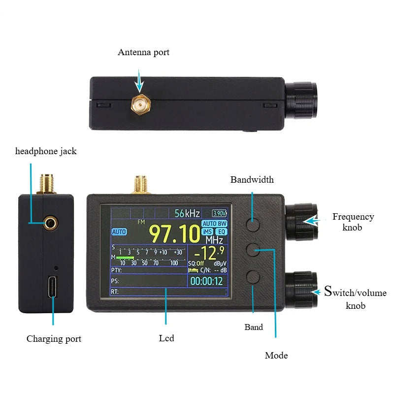 TEF6686 Portable Full Band Receiver WiFi/Bluetooth FM/SW/MW/LW Radio w