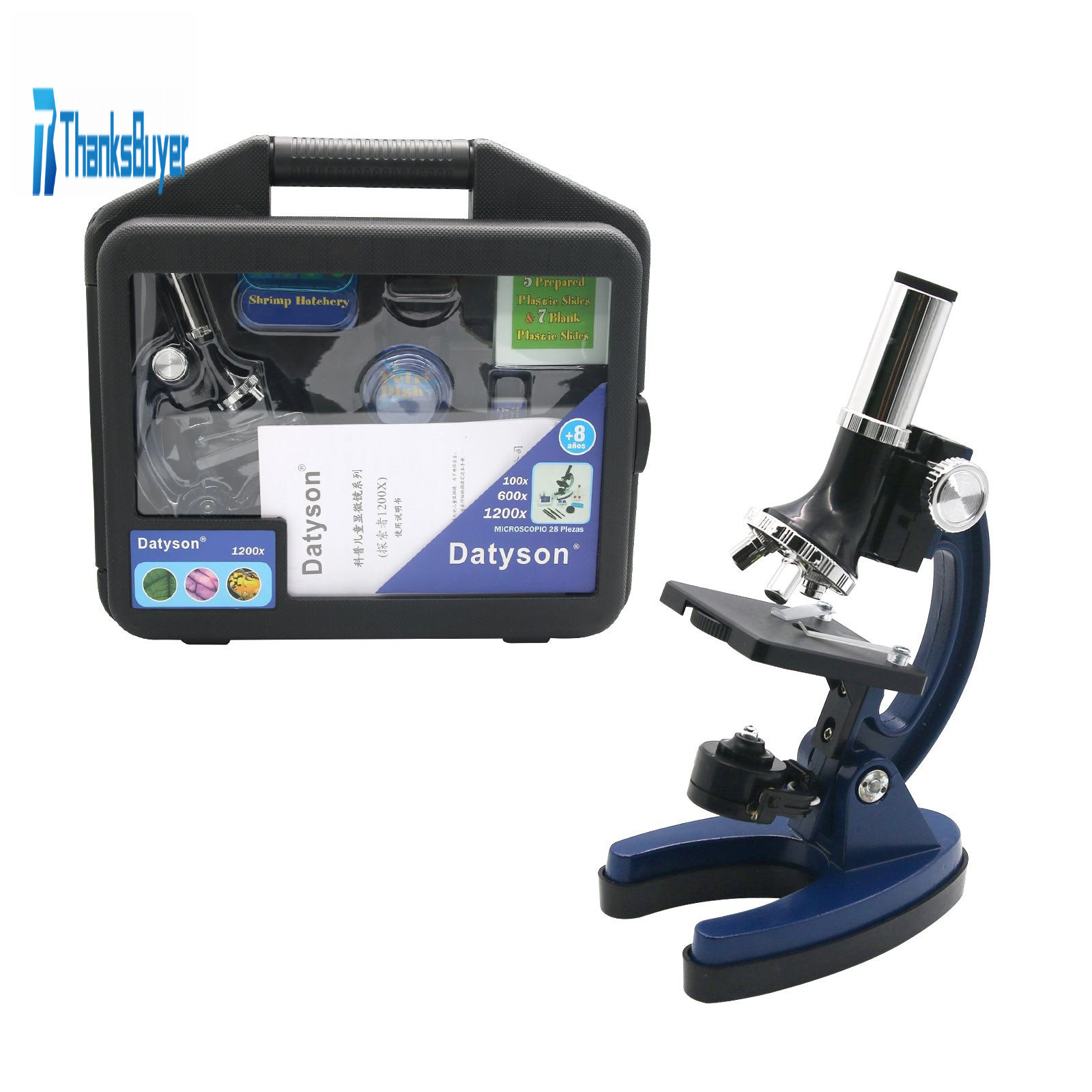 Datyson 100X 600X 1200X Children Microscope Metal Monocular Microscope