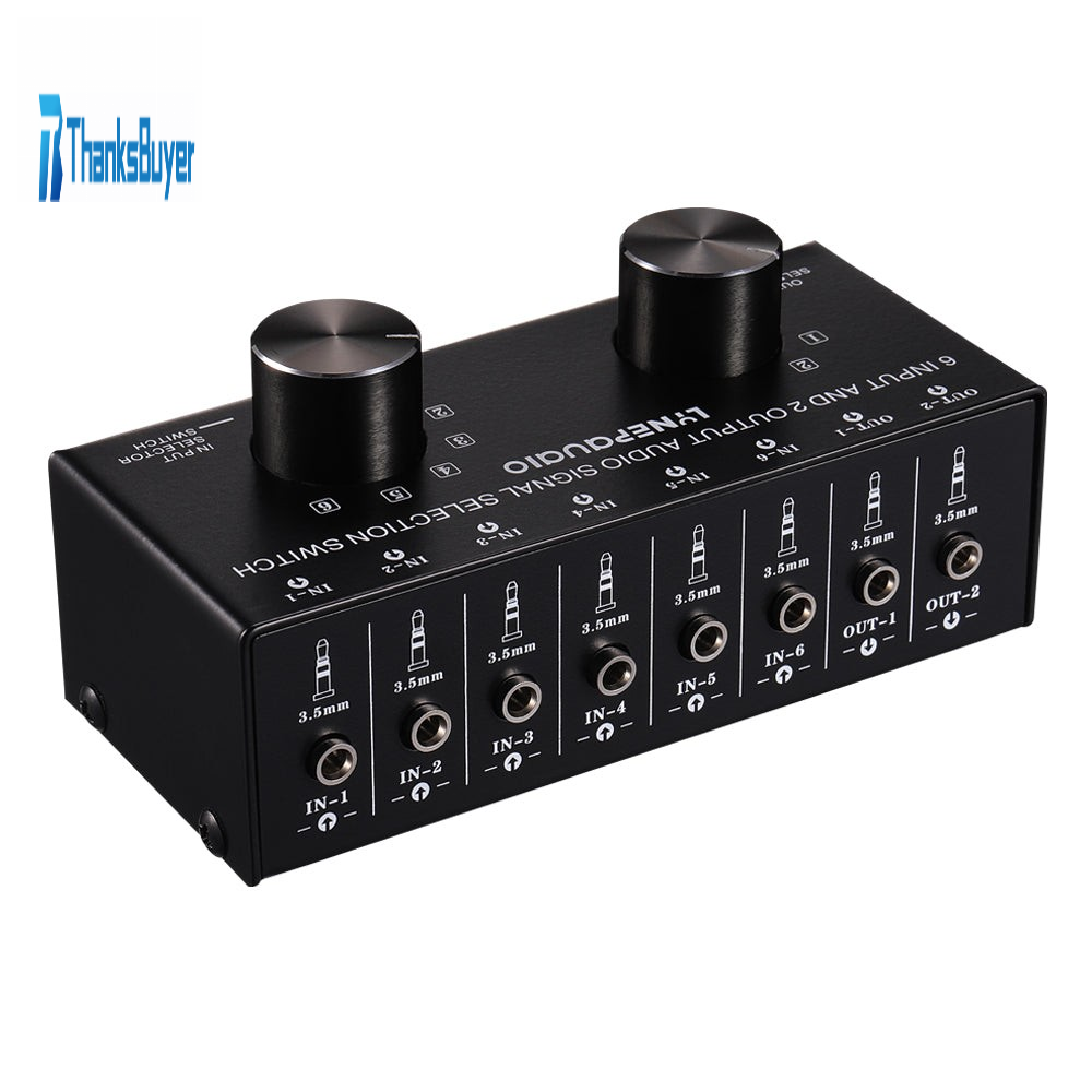 Audio Input Selector Switch Audio Input Signal Selector Support 6 IN 2