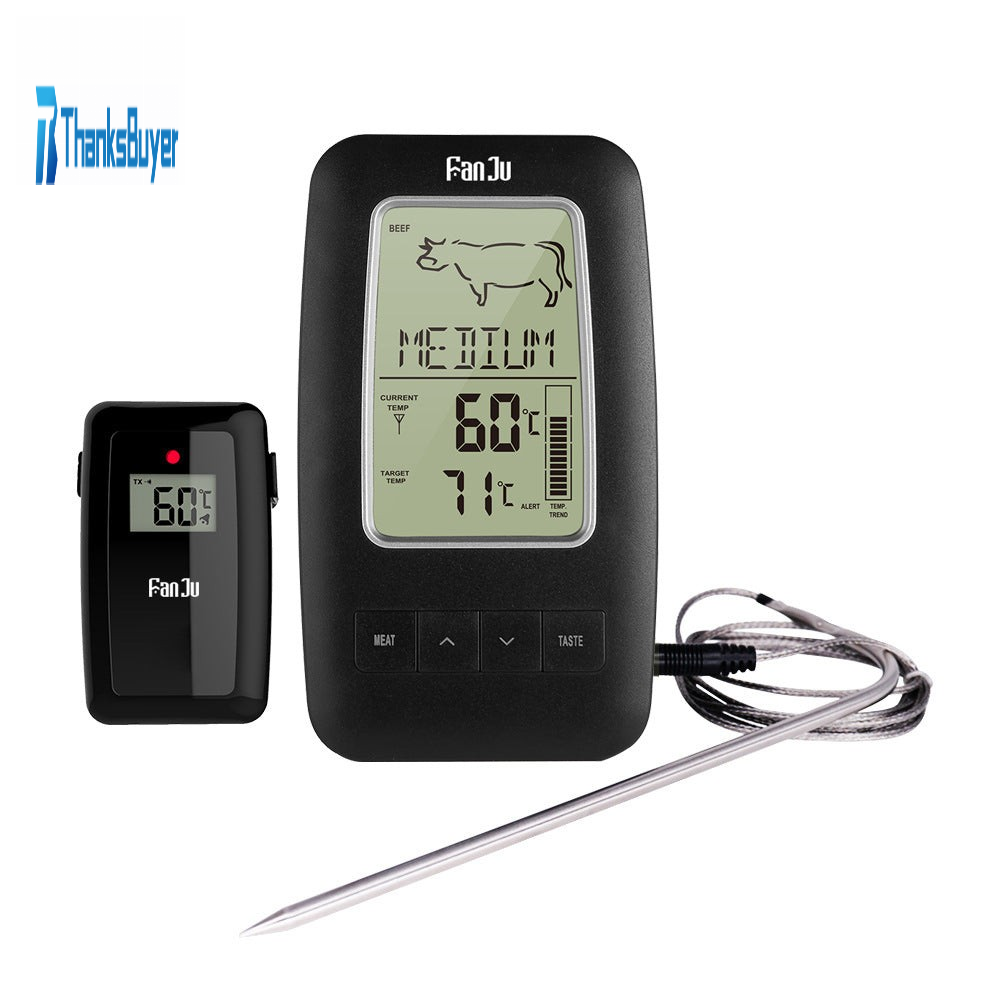 FanJu FJ2245 Wireless Kitchen Thermometer Meat Thermometer Wall Mounte