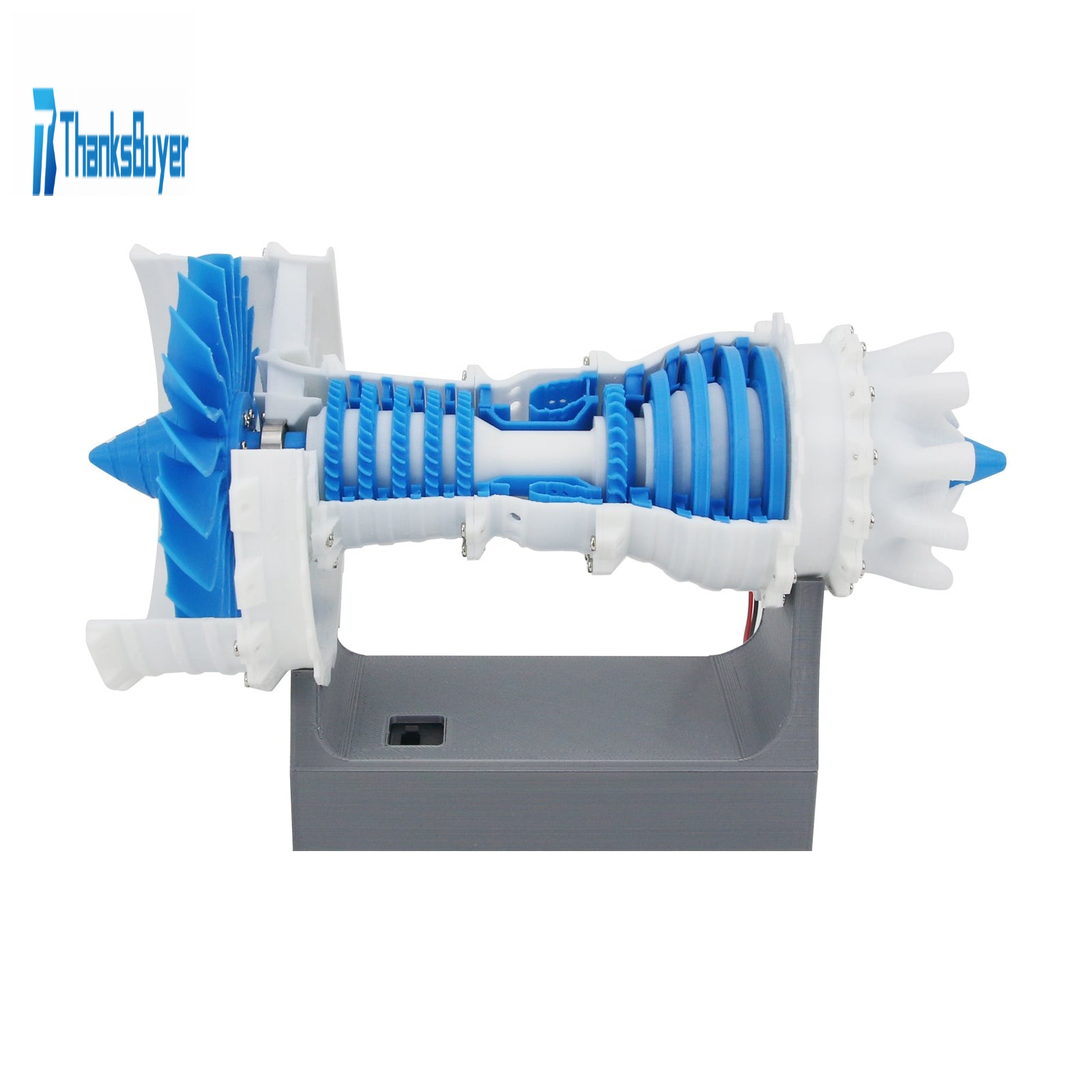 3D Printed Electric Jet Engine Model Supercharged Engine With Chrysant