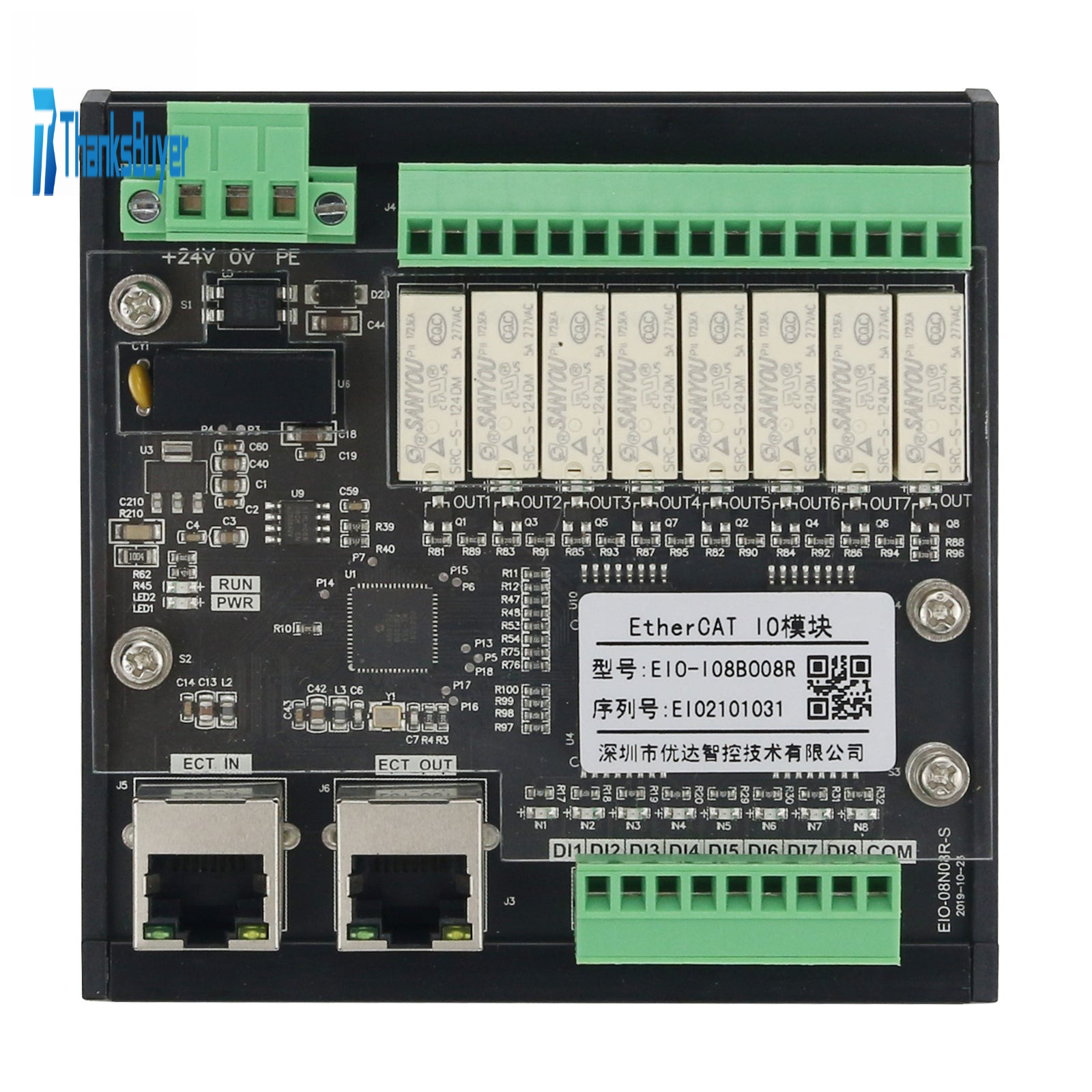EIO-I8BO8R IO Module PLC Input Output Module 8DI 8DO Supporting For Et