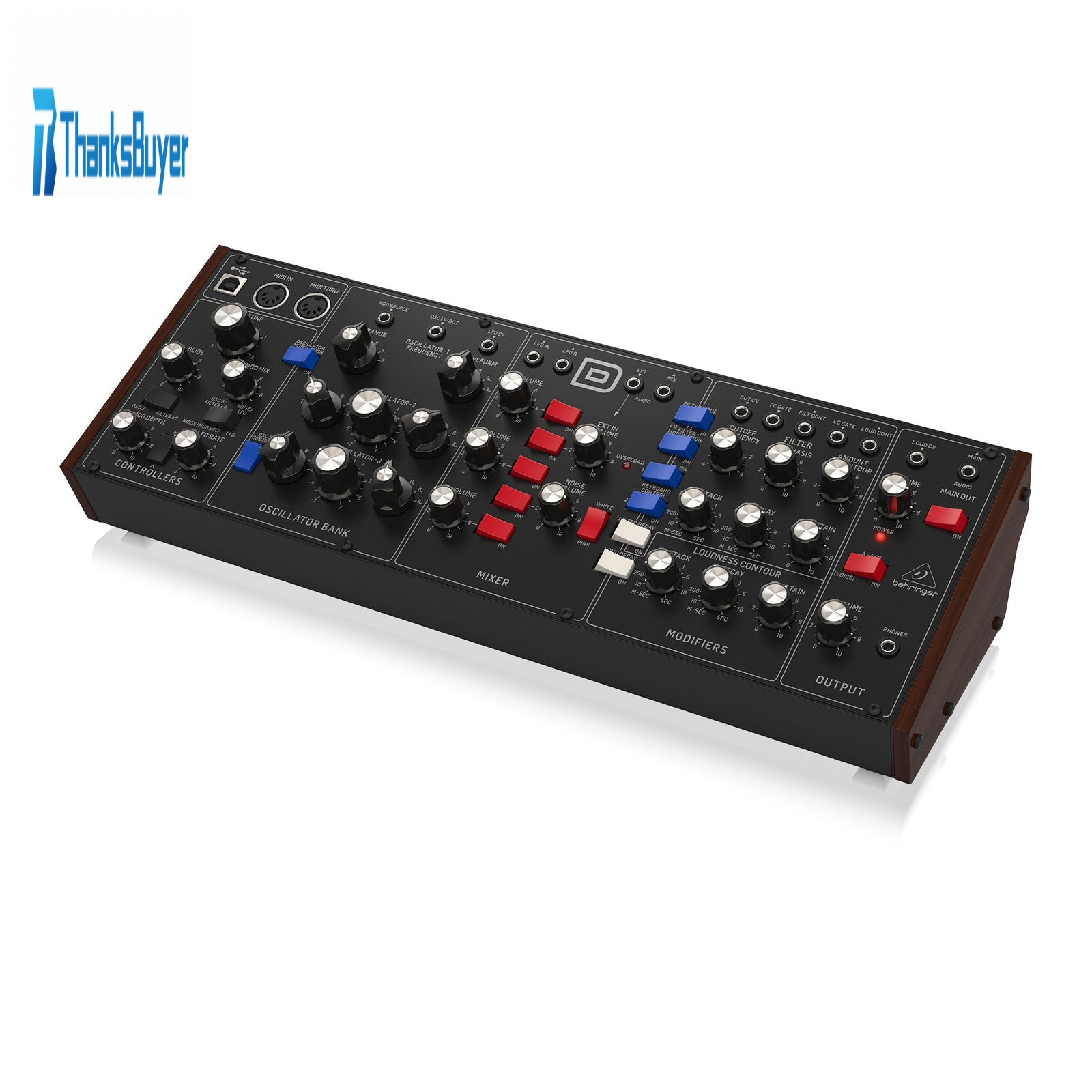 Model-D Original Analog Synthesizer with 3 VCOs Ladder Filter LFO