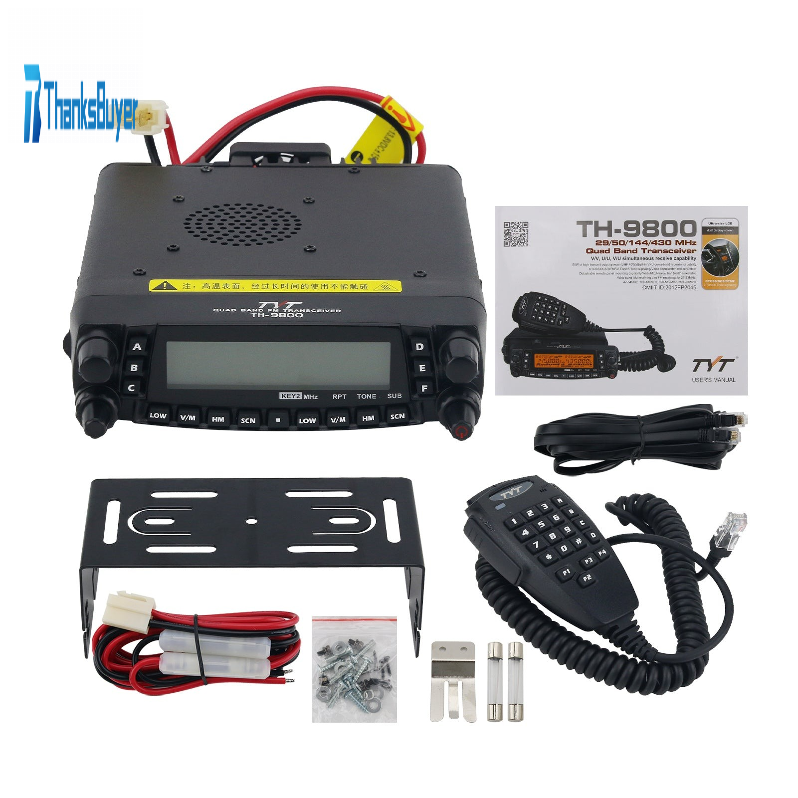 TYT TH-9800 PLUS 50W Quad Band Transceiver Mobile Radio FM Transceiver