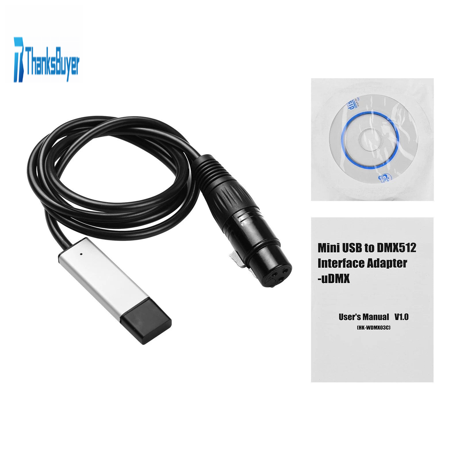 Mini USB to DMX512 Interface Adapter for Stage Light Signal Conversion
