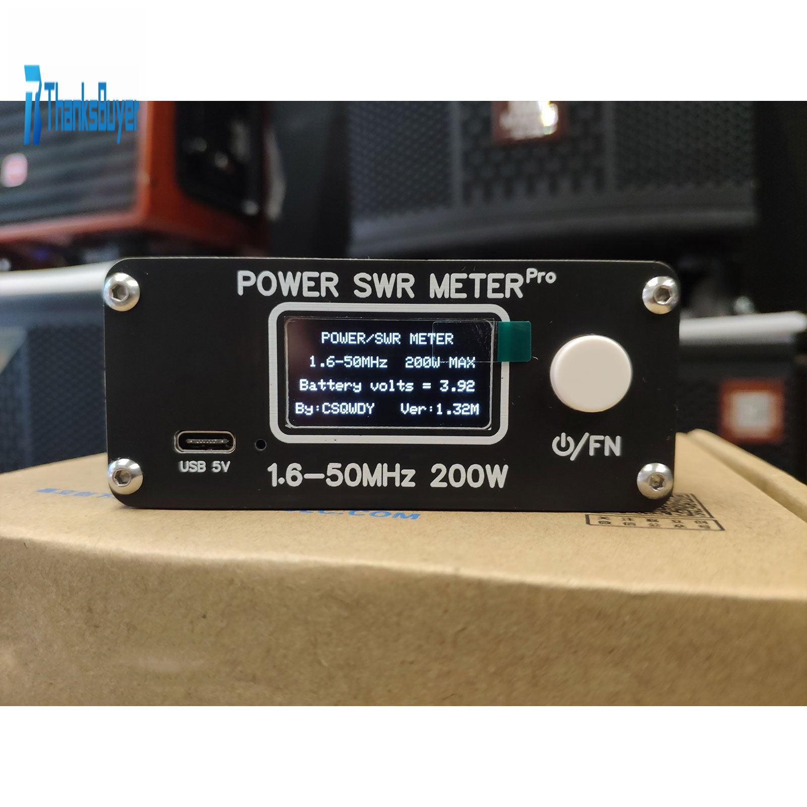 1.6-50MHz 200W Power SWR Meter Pro HF PWR SWR Meter with 1.29 Inch OLE