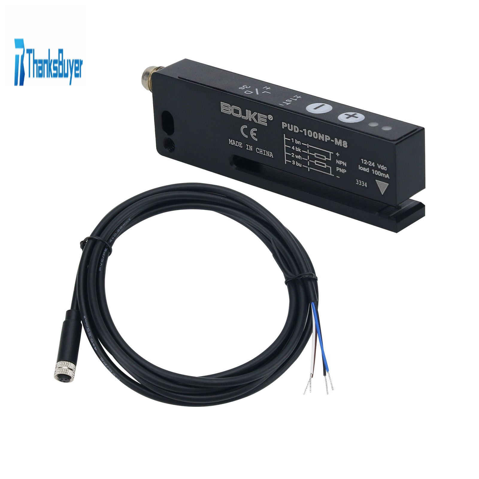 BOJKE PUD-100NP-M8 Universal Label Sensor NPN PNP for Labeling Countin