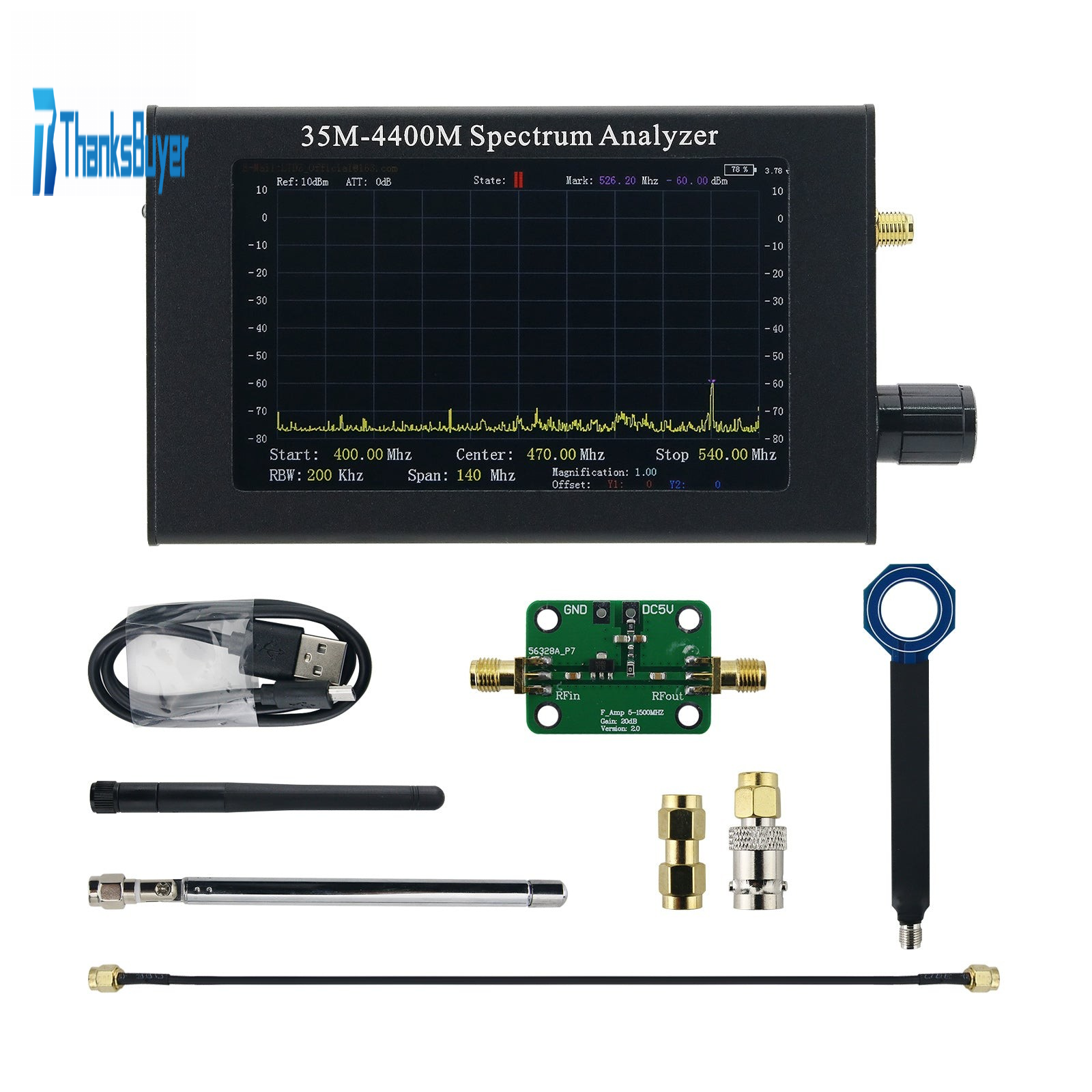 EMC Testing Version 35Mhz - 4400MHz Handheld Portable Spectrum Analyze