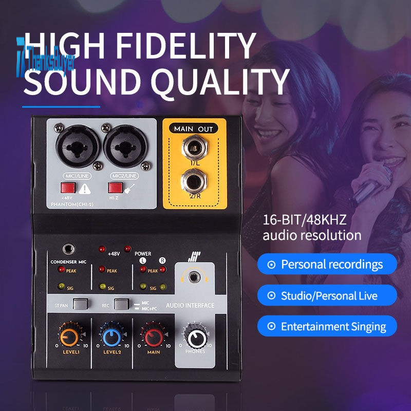 F-2A 2-Channel Recording Console Audio Mixer Mixing Console USB Extern