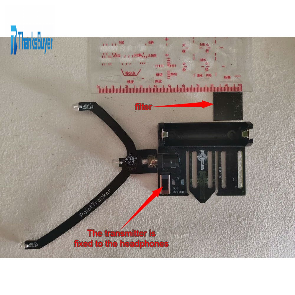 Point Tracker Transmitter + Optical Filter Active Infrared Head Tracke