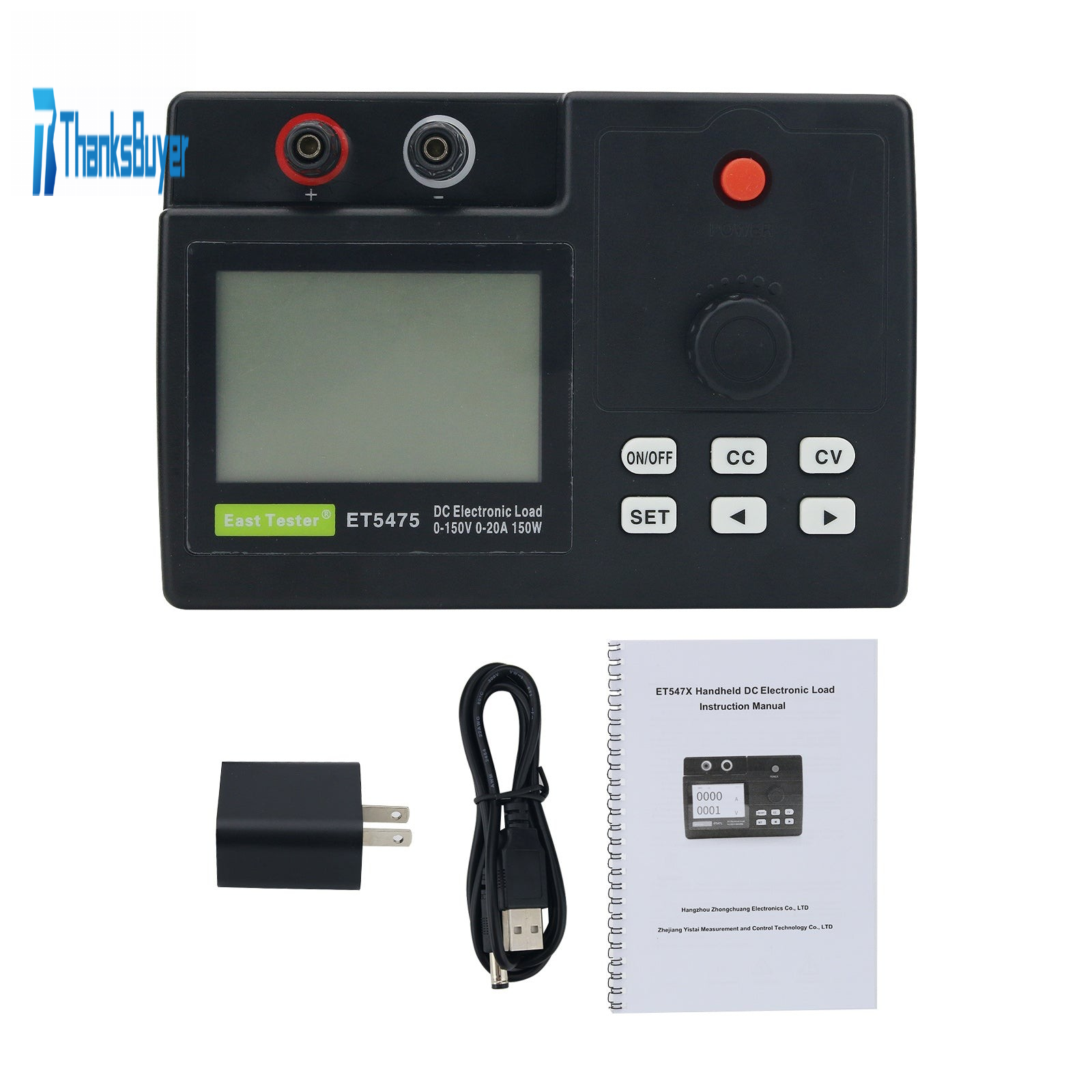 ET5475 0-150V 150W Portable DC Electronic Load Tester Stepless Servo H