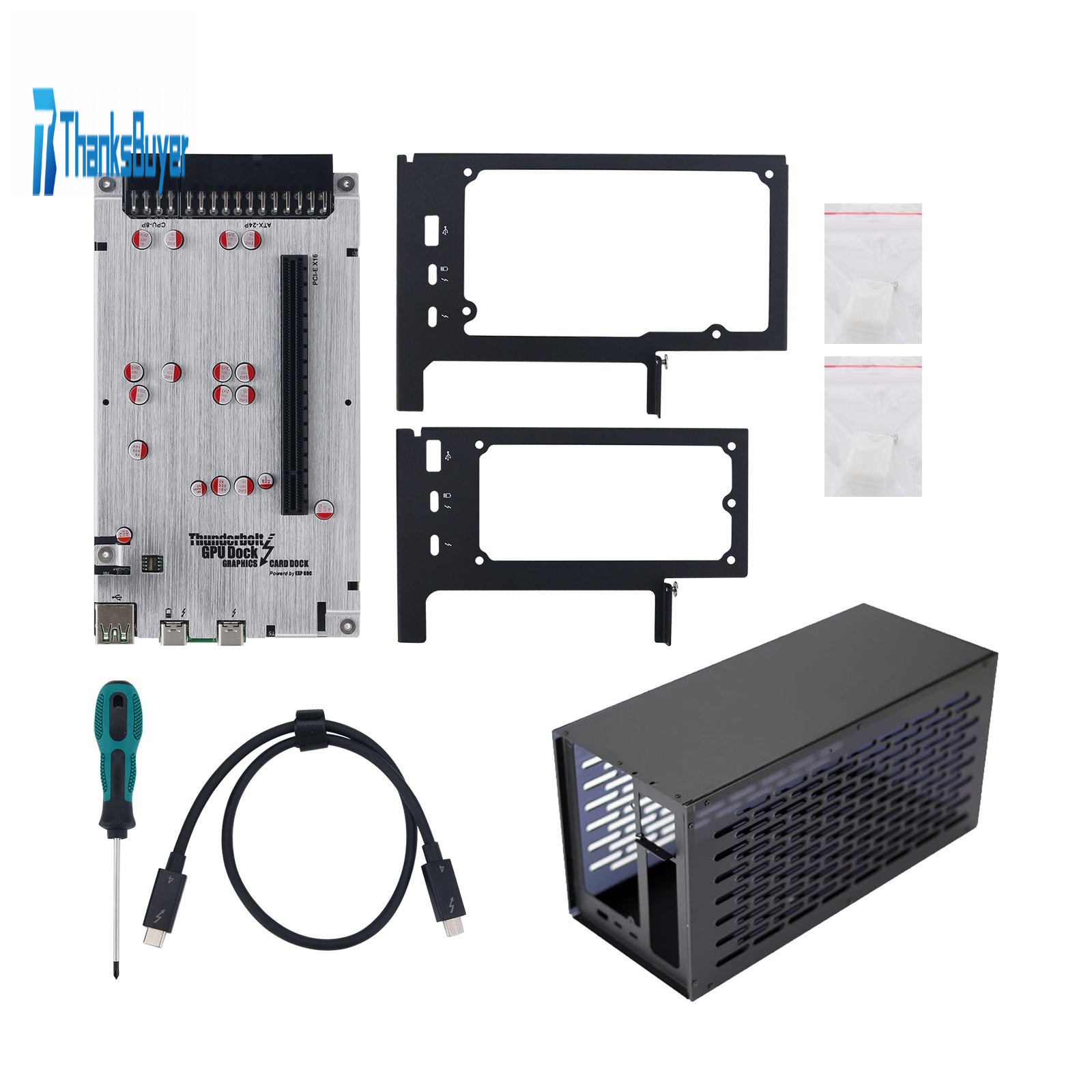 TH3P4G3 Mini External GPU Dock + ATX Power Supply Case for Laptop Thun