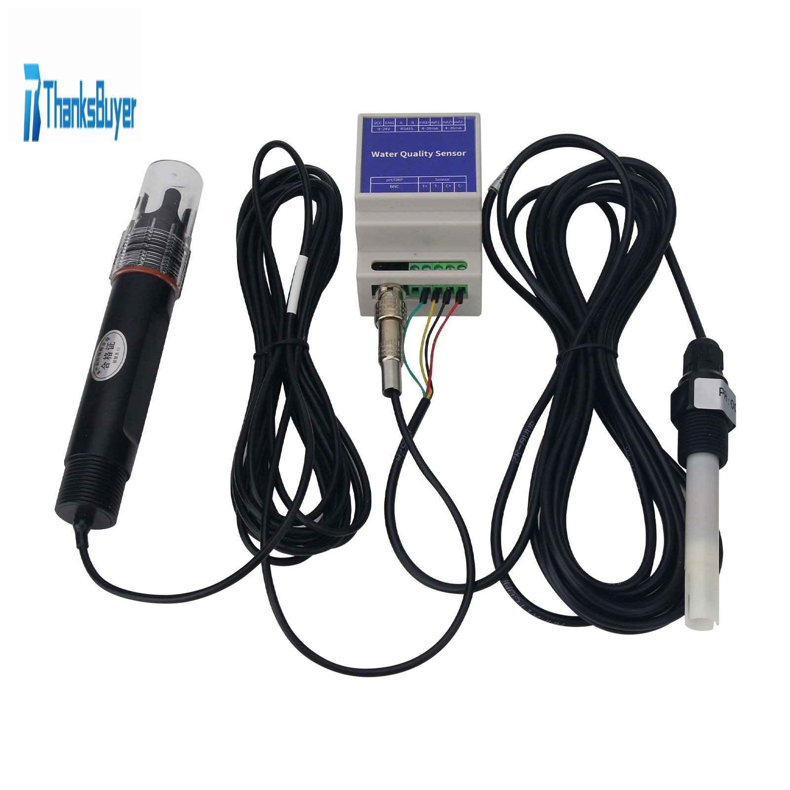 3-in-1 Rail Mount PH EC Temp Meter PH EC Meter Plastic Electrode RS485