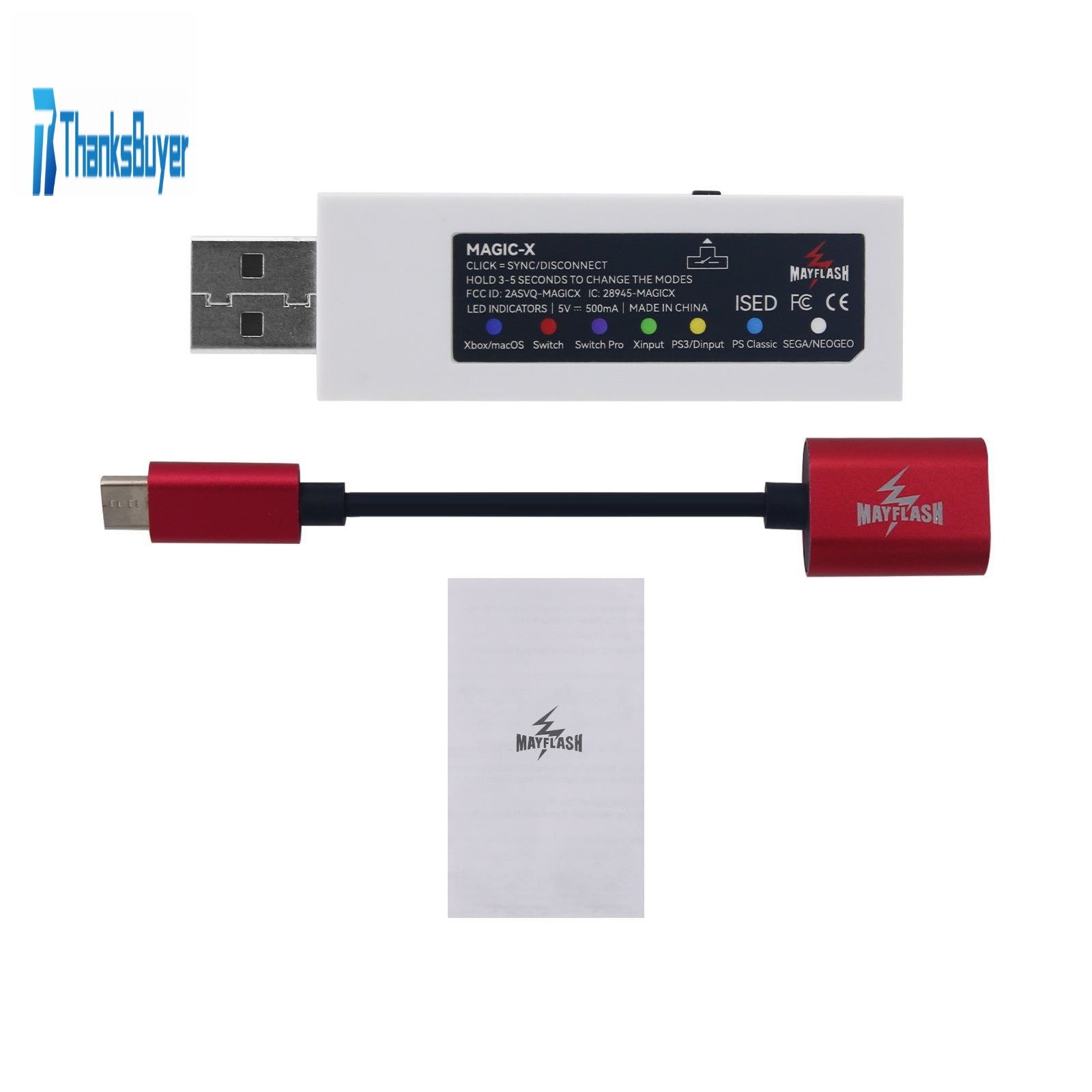 Mayflash Magic-X Wireless Bluetooth Controller Adapter USB Adapter for
