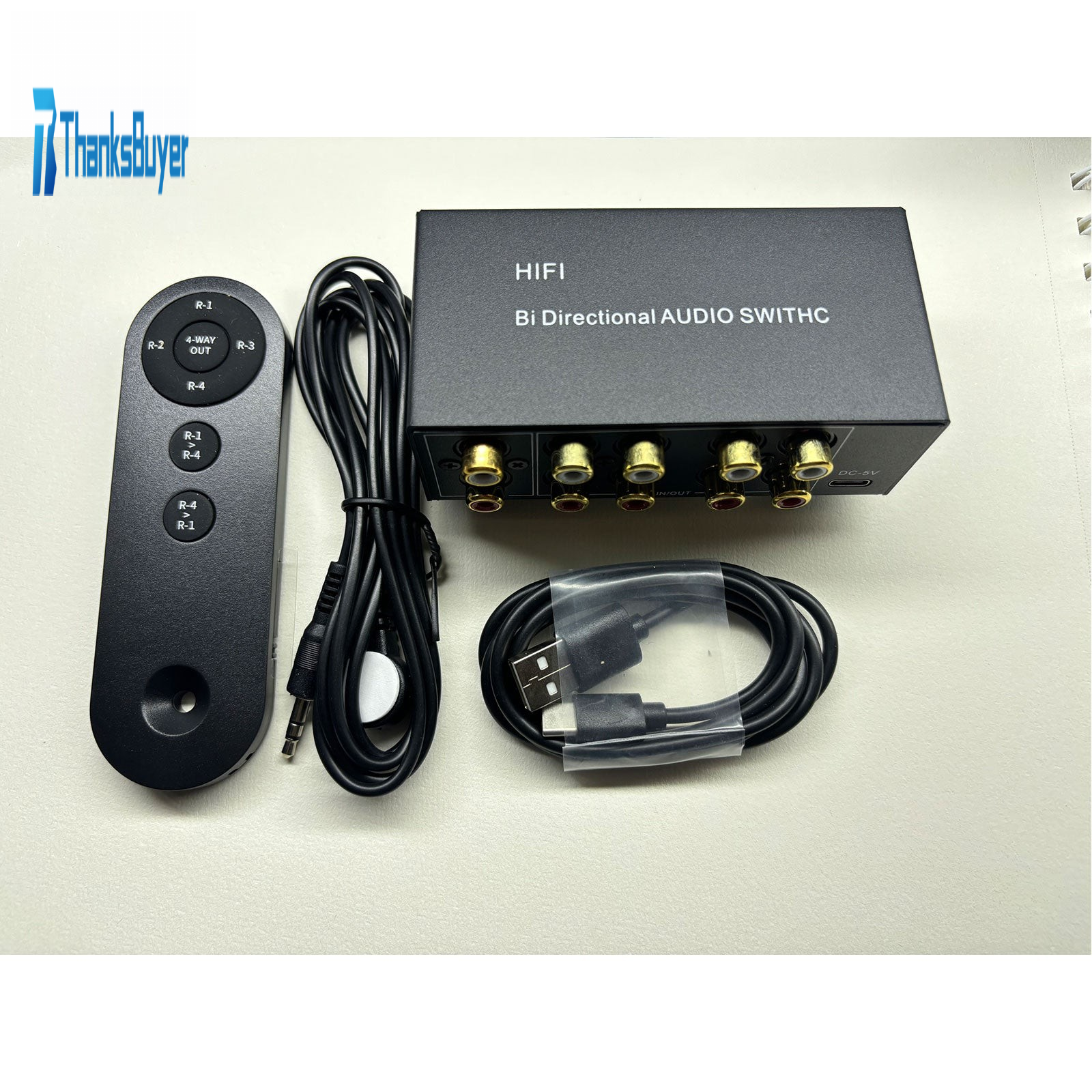 HiFi Bi-directional Lossless Audio Signal Switch Stereo RCA 4-IN 1-OUT