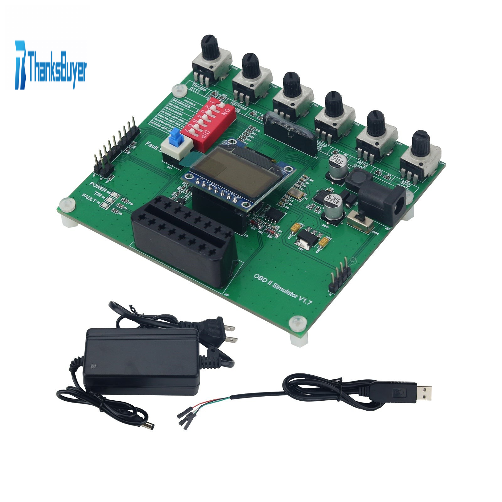 OBD II Simulator OBD2 ECU Simulator with 0.96" 128*64 OLED Screen