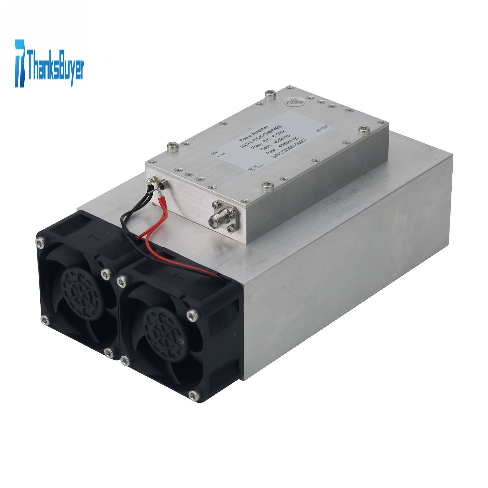 0.5-6GHz RF Microwave Wideband Power Amplifier 45dB Gain 10W High Powe