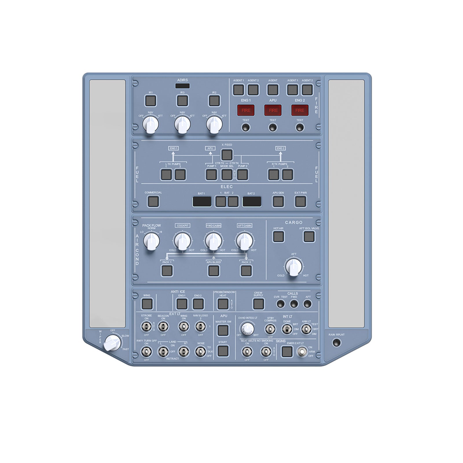 WINGFLEX A320 Overhead Panel with IRS & Lighting Panels Designed for A