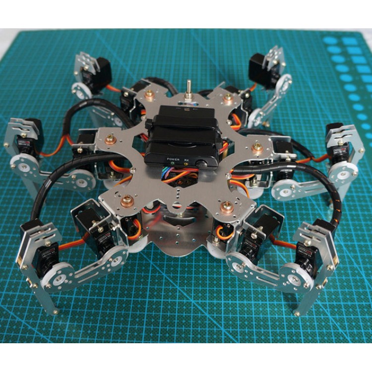 Aluminium Programmed Hexapod Robotics Spider Six 6DOF Biped Robot Frame Kit +20pcs Servo with ...
