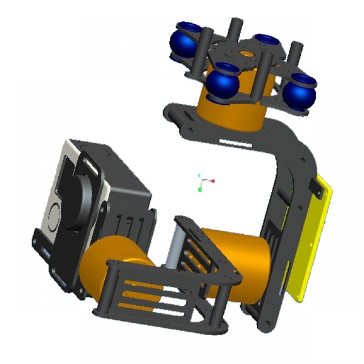 GO STEADI 3-Axis FPV Brushless Gimbal with Gimbal Controller & 3pcs ...