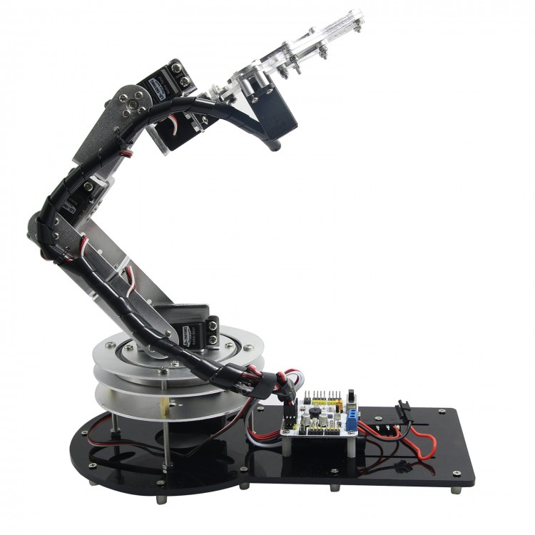 Assembled Aluminium 6dof Robotic Robot Arm Clamp Claw And Ld 1501 Servos And 32ch Controller For