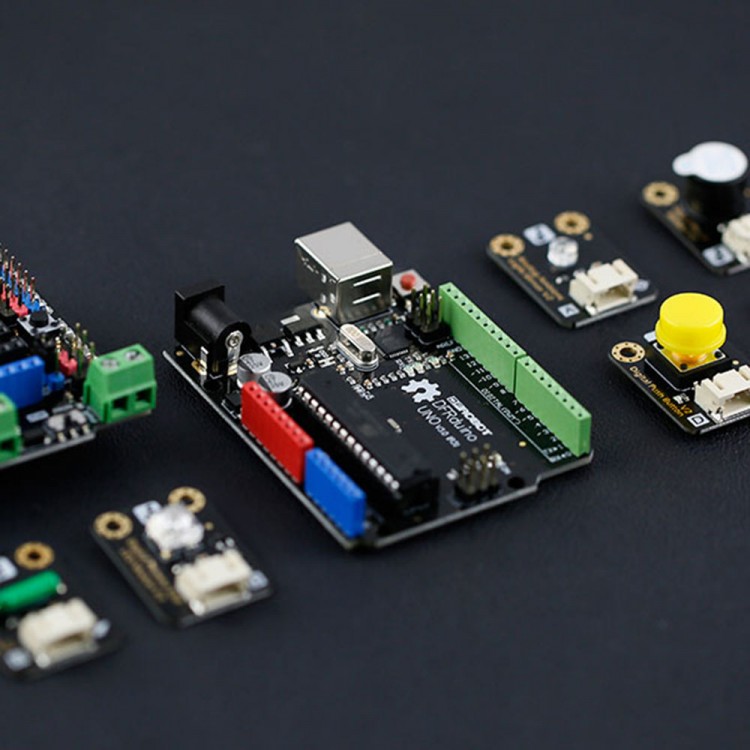 Dfrobot Gravity Starter Kit Uno R3 Io Expansion Shield Sensors For Arduino Dfrduino Free