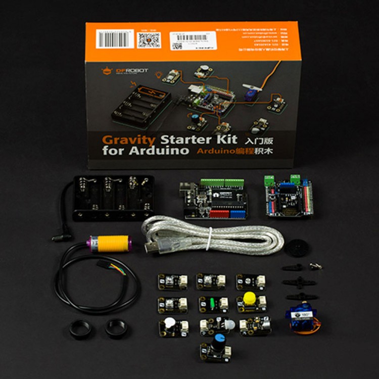 Dfrobot Gravity Starter Kit Uno R3 Io Expansion Shield Sensors For Arduino Dfrduino Free