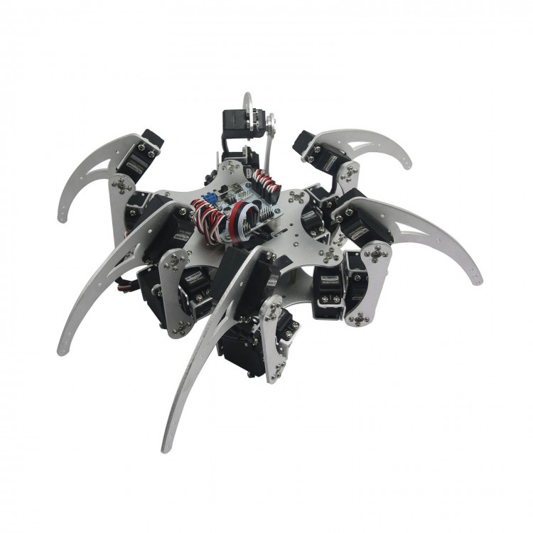 18DOF Aluminium Hexapod Spider Six Legs Robot Kit 18 Steering Gears ...