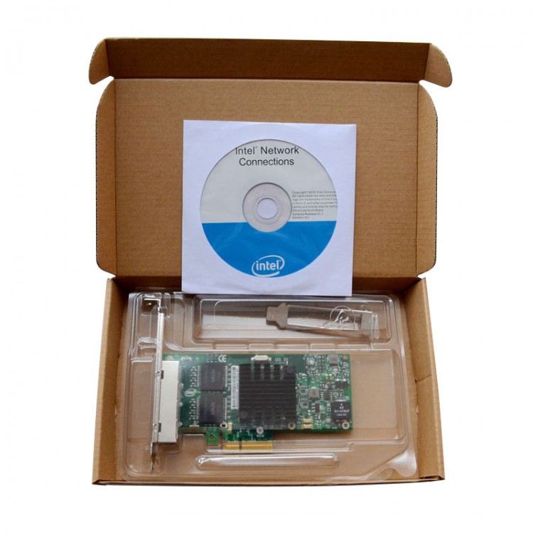 NEW Intel OEM I350T4V2BLK Ethernet Server Adapter Gigabi 4-Port RJ45 ...