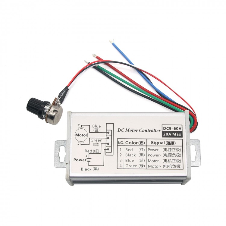 12V 24V Max 20A PWM DC Motor Stepless Variable Speed Control Controller ... 12V 24V Max 20A PWM DC Motor Stepless Variable Speed Control Controller ...