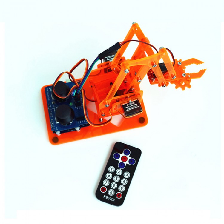 4dof Robot Arm With Joystick Button Controller 4pcs Servos For Arduino 4 Axis Rotating Kit