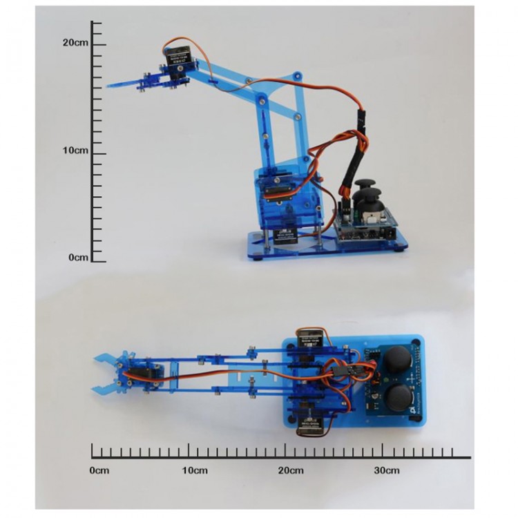 4dof Robot Arm With Joystick Button Controller 4pcs Servos For Arduino 4 Axis Rotating Kit