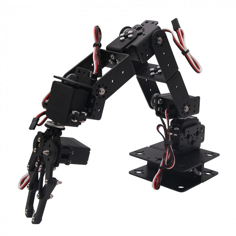 Aluminium Robot 6 DOF Arm Mechanical Robotic Arm Clamp Claw Mount Kit & Servos &Controller for ...