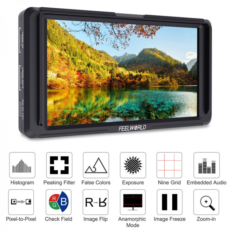 Feelworld F6 Plus 5 5 Inch Suppor 4k 3d Dslr Camera Field Monitor 1080p