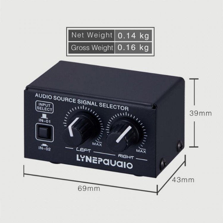 2 In 1 Out Audio Source Signal Selector Switcher Output Volume Adjustment Rca Interface B201