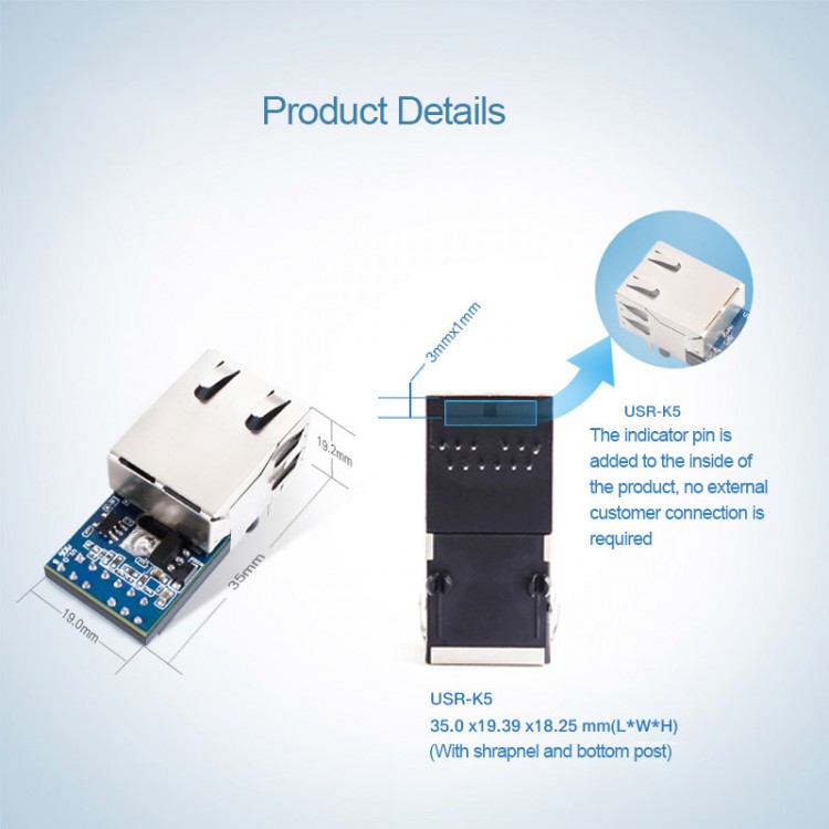 Serial to Ethernet Module RS485/232 Grade RJ45 Network Port TTL Data Transparent Transmission ...