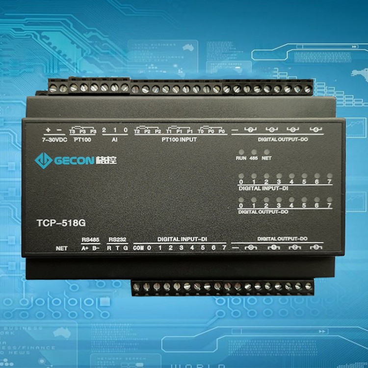 4PT100 + 3AI + 8DI + 8DO Data Acquisition Ethernet IO Module TCP-518G [Ethernet + RS485 + RS232 ...